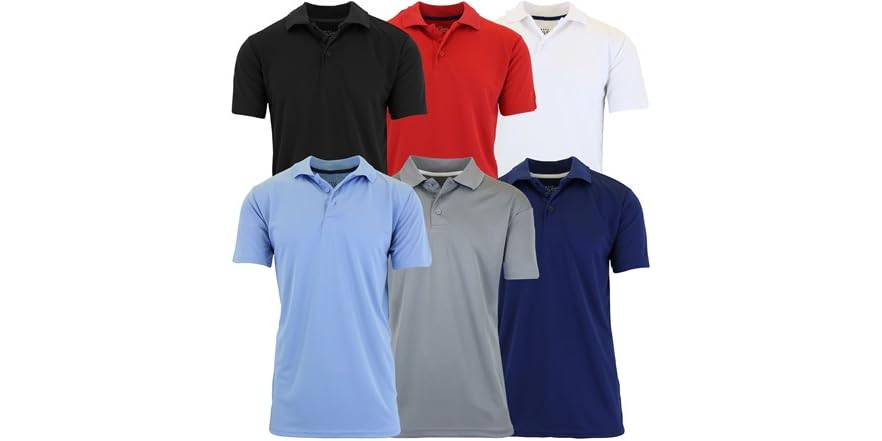 4Pk Asst Mens S/S Performance Polos (S-3XL)