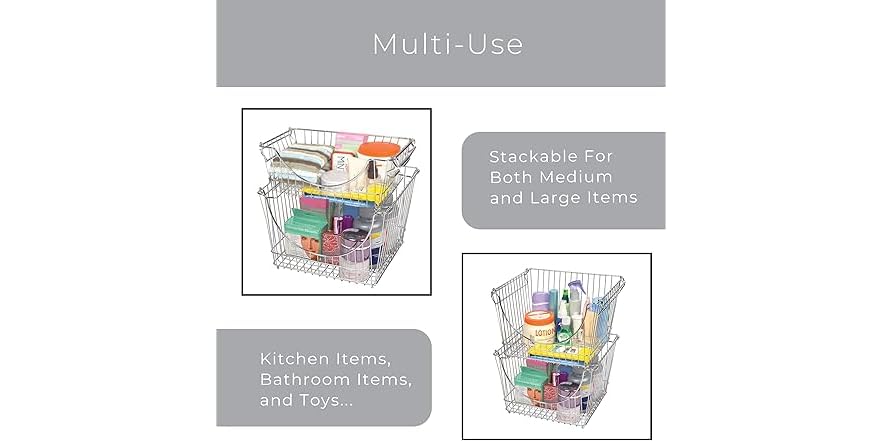2pc Smart Design Stacking Baskets