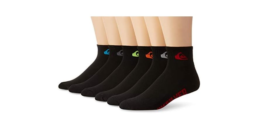 Quiksilver Mens 6 Pack Quarter Sock