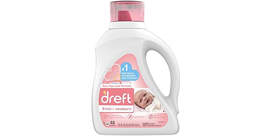 Dreft Newborn Baby Laundry Detergent 75 oz (2-Pack)