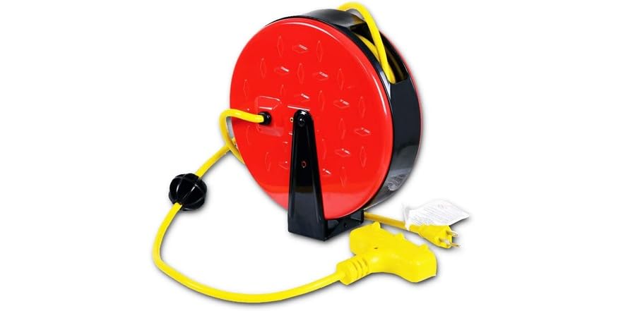 ReelWorks 30' Mini Indoor Extension Cord Reel