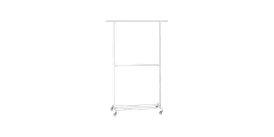SONGMICS Double-Rod Rack w/Wheels, 78"H