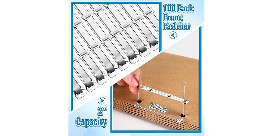 2 Hole Punch & 100 Prong Paper Fasteners