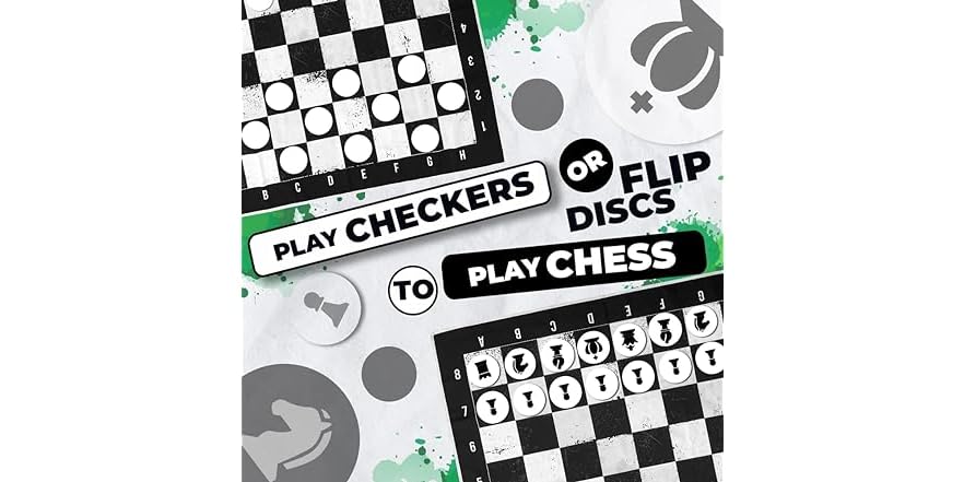 3-in-1 Giant Checkers, Chess & Chess Tac Toe