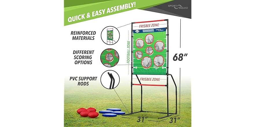 Sport Squad Endzone 2-in-1 Football Disc Toss (Open Box)