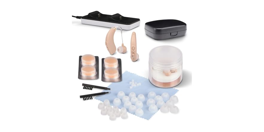 RCA OTC Behind-the-Ear Hearing Aids Value Bundle, Beige