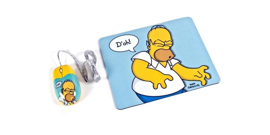Homer Simpson Optical Mouse and Mouse Pad
