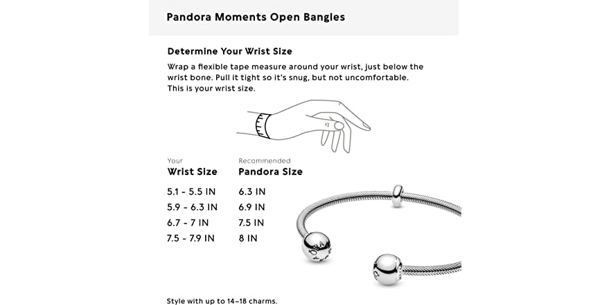 Pandora 598291-3 Open Bangle Bracelet