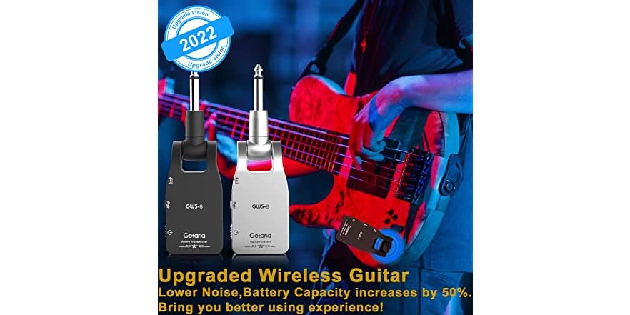 Wireless Guitar System Built-in Rechargeable