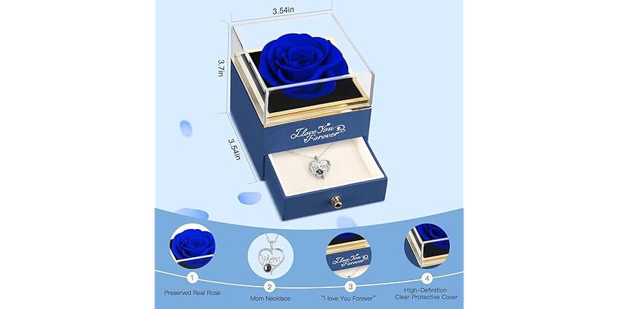 WILDLOVE Preserved Real Blue Rose