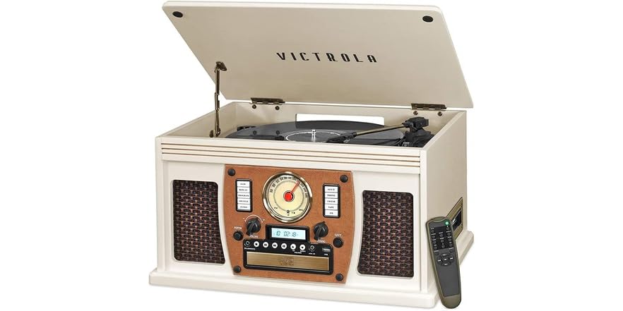(NEW) Victrola 8-in-1 Bluetooth Record Player & Multimedia Center (Open ...