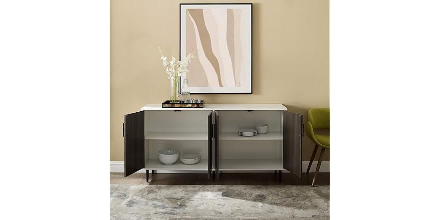 Walker Edison Fehr Modern 4 Door Bookmatch Buffet