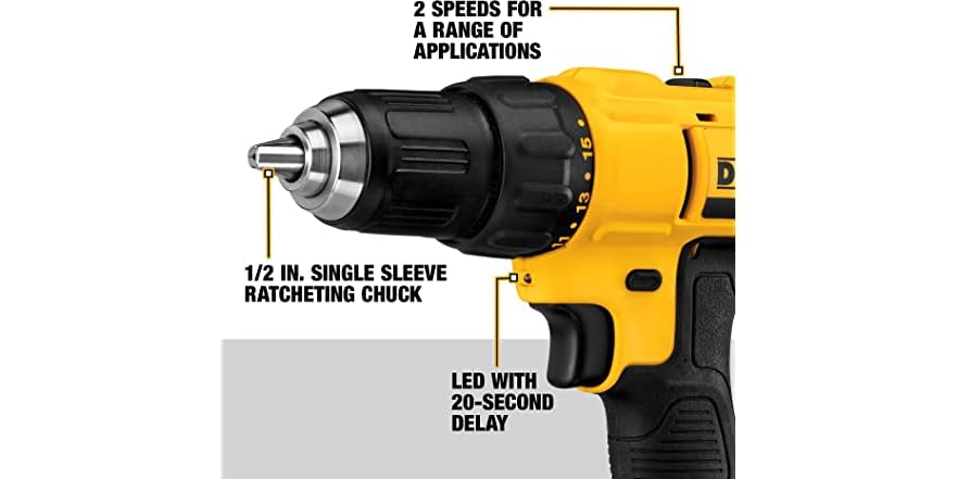DEWALT 20V Max Drill / Driver Kit (DCD771C2)