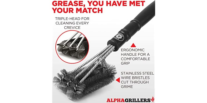 Alpha Grillers Alpha Grillers BBQ Grill Brush - Wire Gr