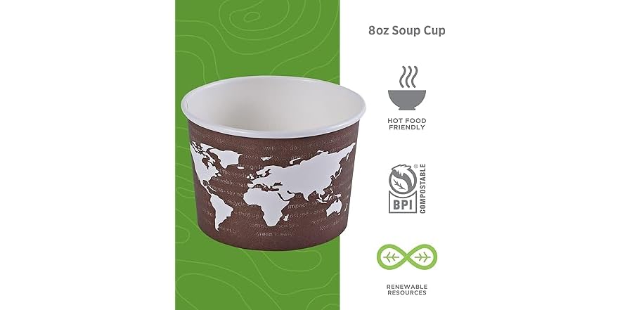 ECO PRODUCTS Compostable 8oz Lined Paper