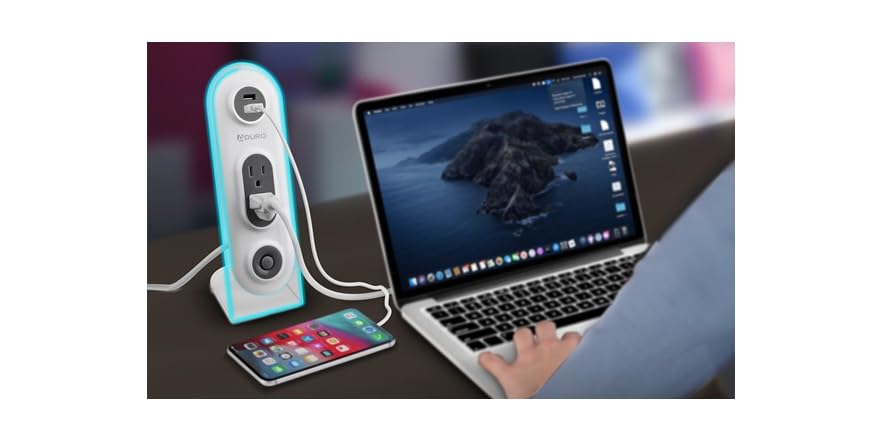 Aduro Desktop Power Station - 2 Outlets & 2 USB Ports