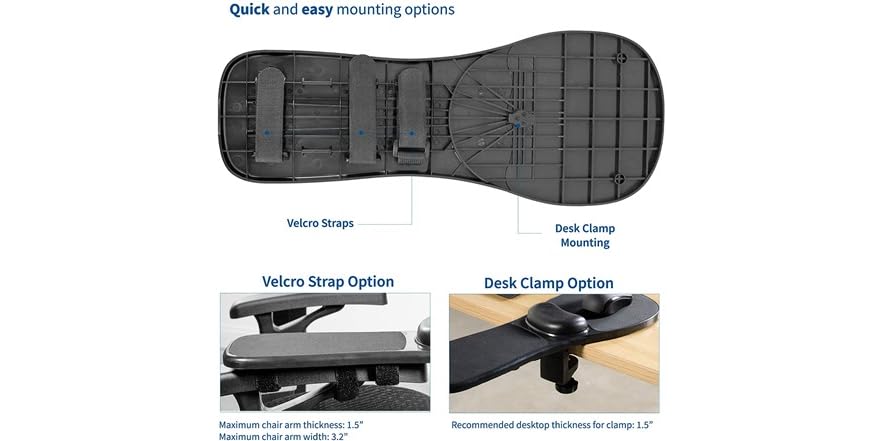 VIVO Universal Clamp-on Adjustable Arm Rest