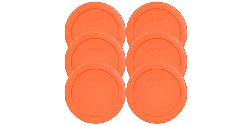 Pyrex Orange 2 Cup Round Storage Covers