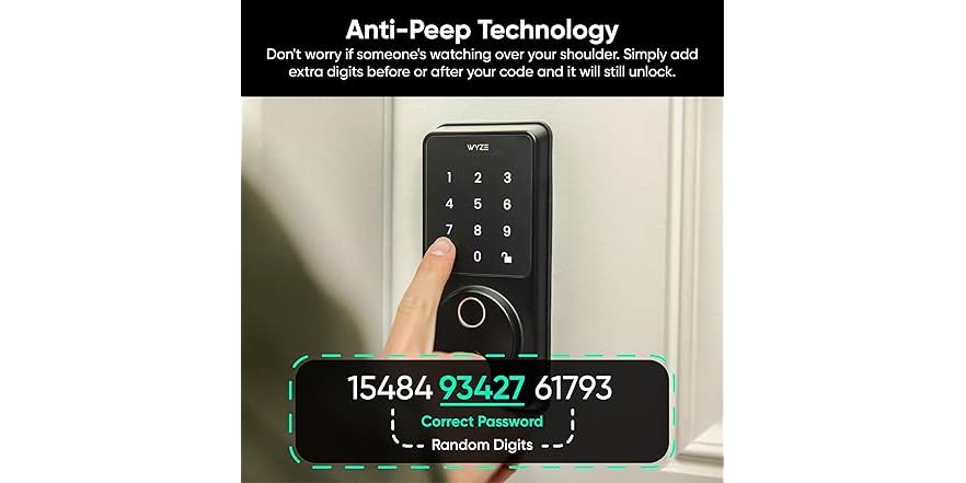 Wyze Auto-Lock Bolt v2, Fingerprint Keyless Lock