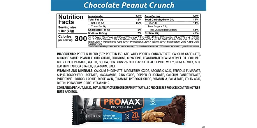 Promax Chocolate Peanut Crunch,, 12 Count