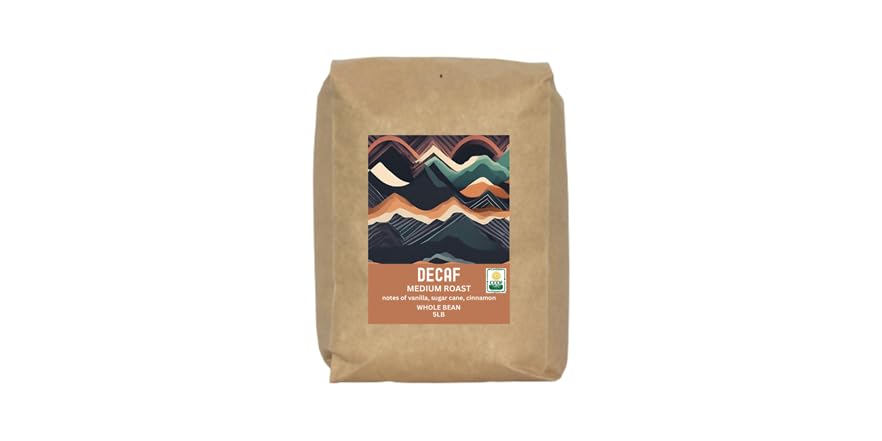 (5lbs) Five Star Coffee Whole Bean Organic Decaf