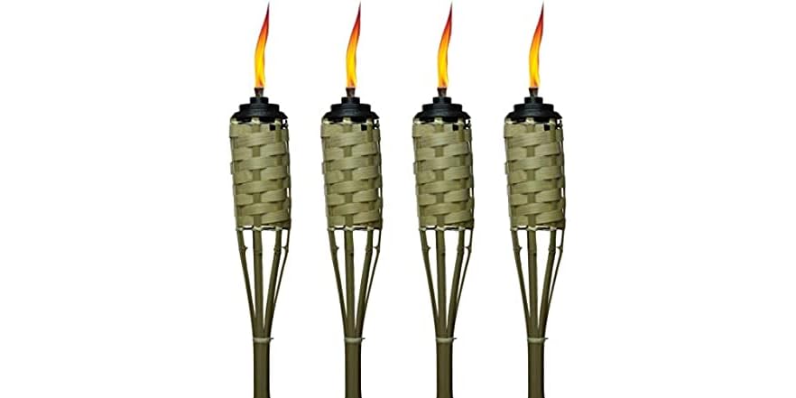 TIKI Brand 57" Luau Bamboo Torches 4-Pk