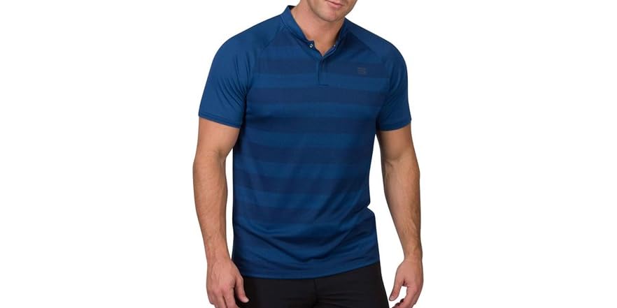 Three Sixty Six Men's Collarless Golf Polo