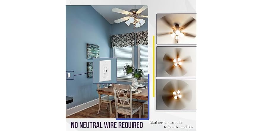 2PK ENERLITES Ceiling Fan Control & Dimmer Light Switch