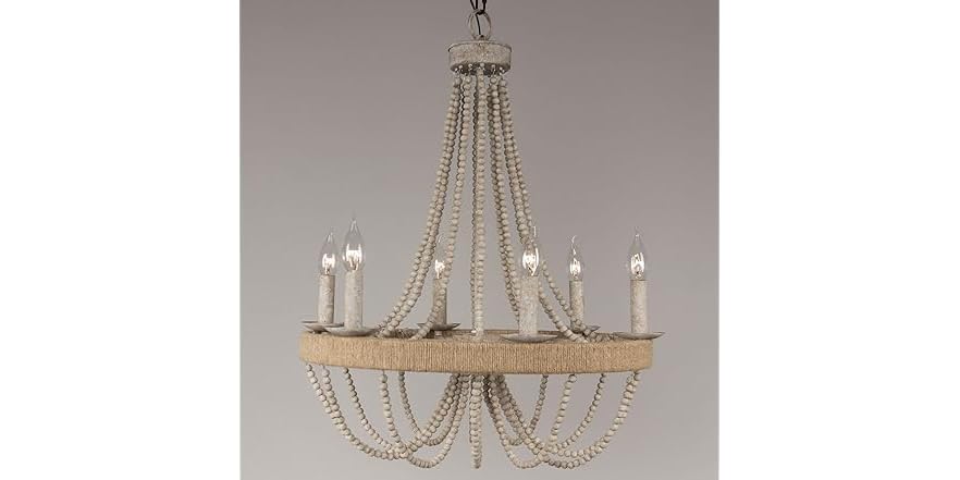 Parrot Uncle 8803-6-PU Boho Wagon Wheel Chandelier