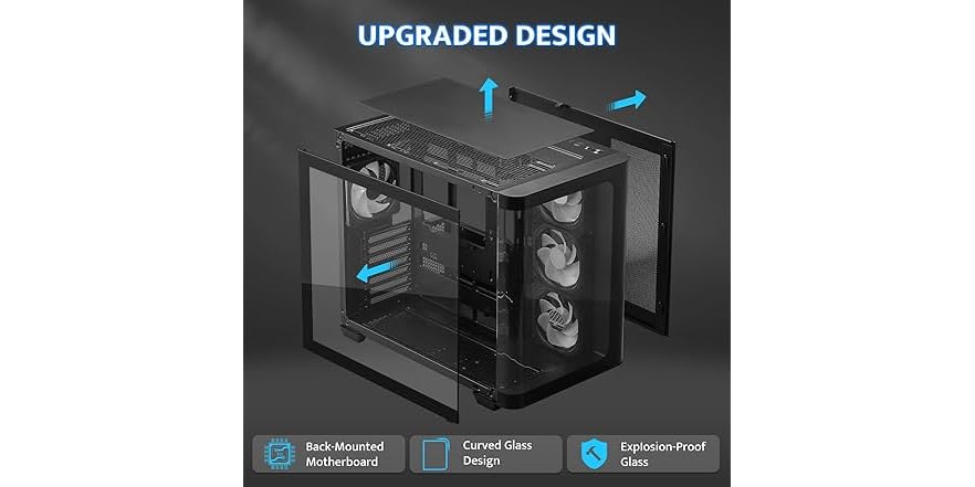 darkFlash ATX Mid-Tower PC Case, Black