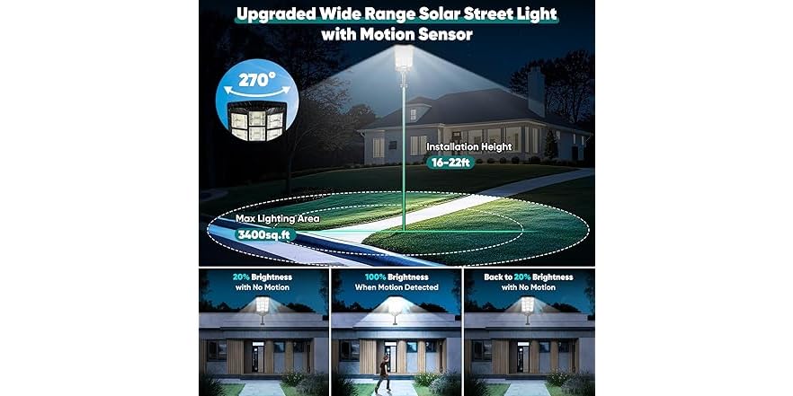 TOWPONICS 167-L-2 9800W Solar Street Light 2pk