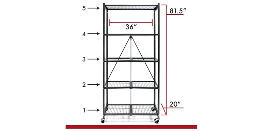 Origami 5 Tier Foldable Shelf