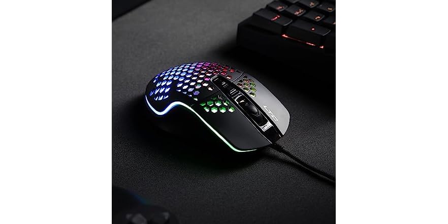 LTC Circle Pit HM-001 RGB Gaming Mouse - Black