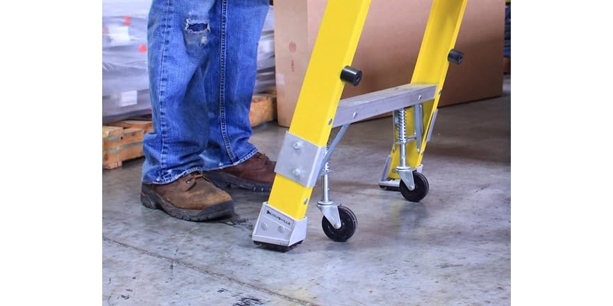 6' Twin Front Platform Ladder, Casters Optional