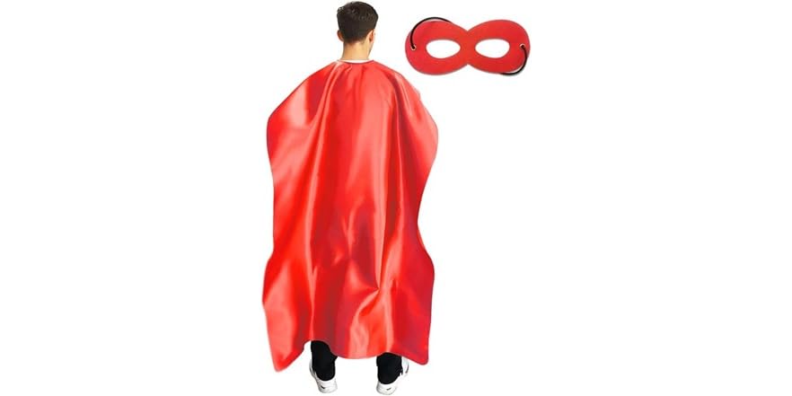 2 Pack Adult Superhero Cape and Mask