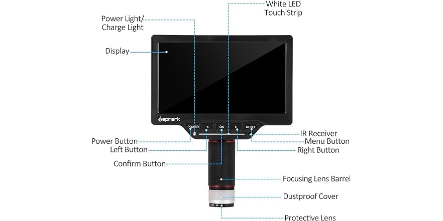 Digital Microscope with Multimeter LCD