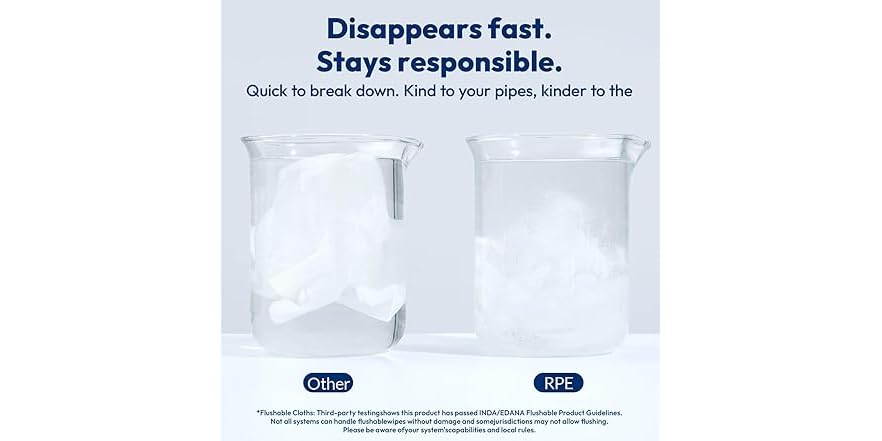 RPE Life Flushable Wet Wipes 6 Large Packs