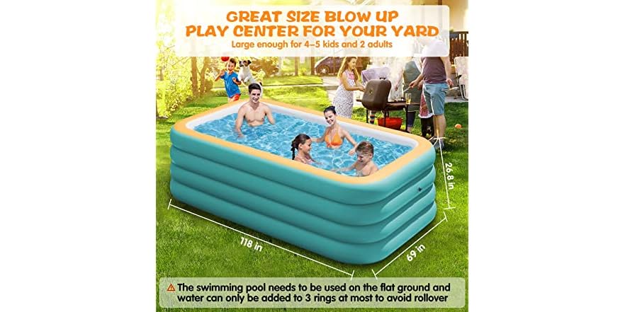 Above Ground Inflatable Pool, 10'