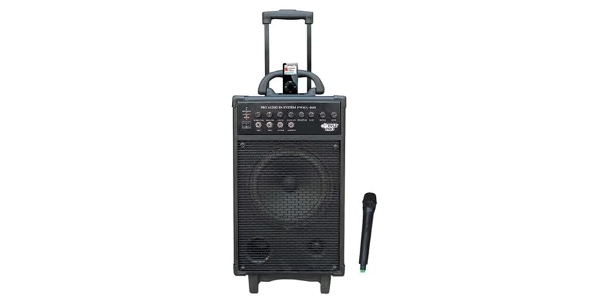 500W VHF Wireless Portable PA System w/ iPod Dock