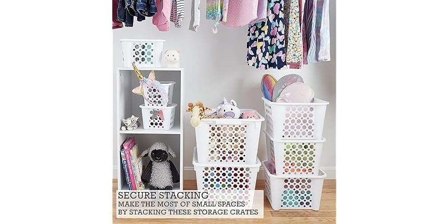 Stackable White Storage Containers with Open Tops