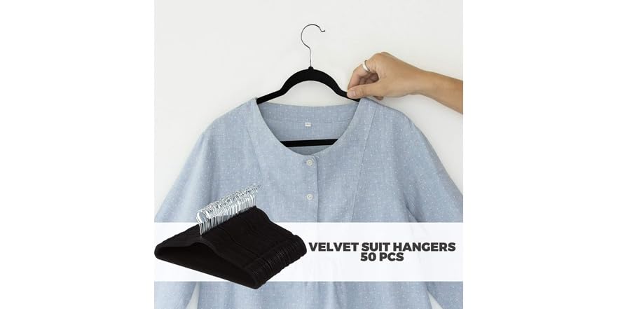 Halter 50PK Velvet Hangers & 4PK Organizers