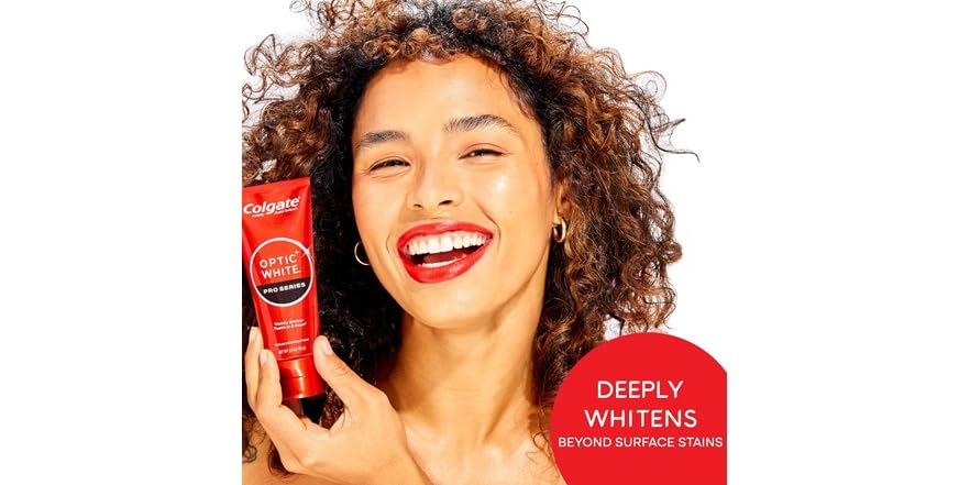 Colgate Optic White Pro Whitening Toothpaste, 8-Count