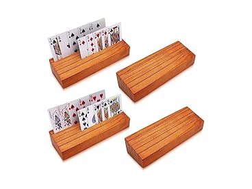 Set of 4 Wood Card Deck Organizer Stands