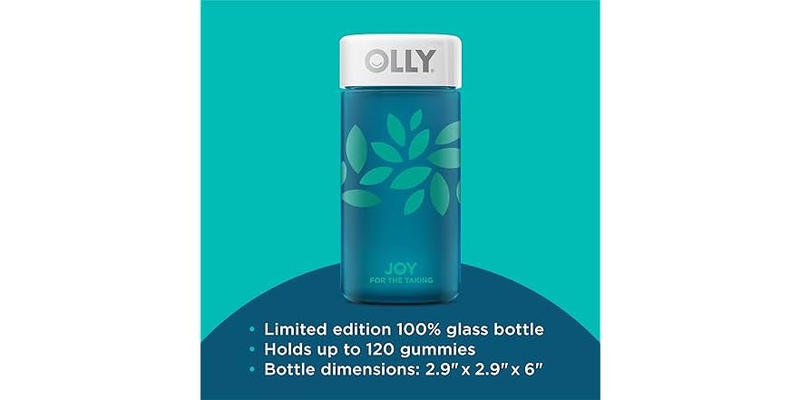 OLLY Joy Jar Gift, Easy Refillable Glass Bottle