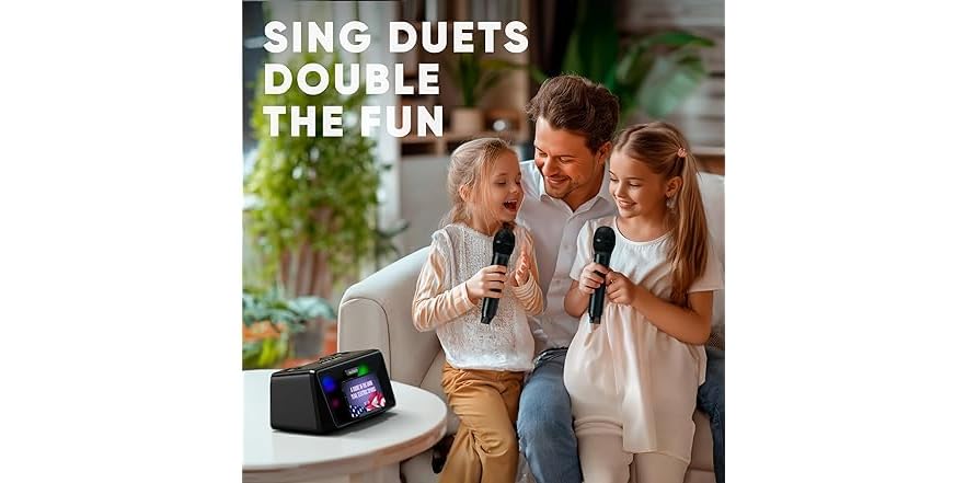 (NEW) MASINGO Karaoke Machine with 2 Wireless Microphones