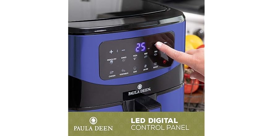 Paula Deen Stainless Steel 10 QT Digital Air Fryer (1700 Watts), LED ...