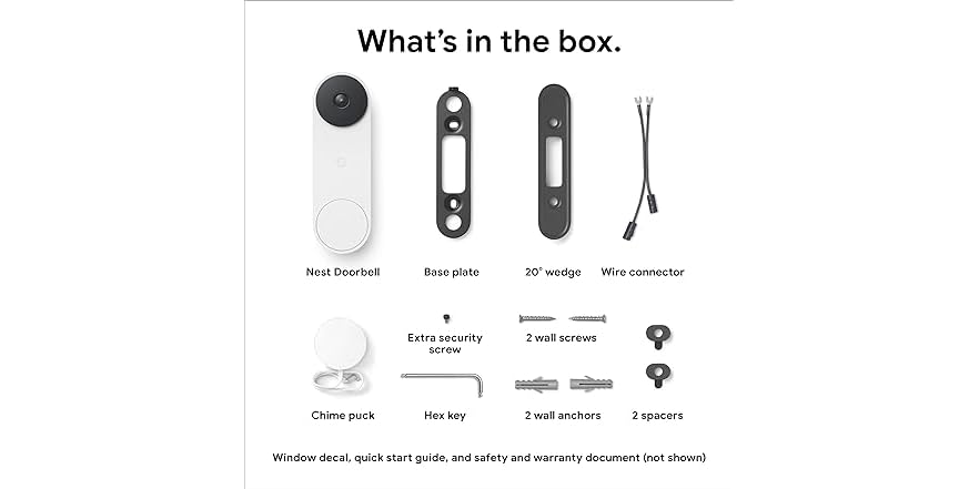 Nest NEST-2GENDRBL-SNOW Google Nest Doorbell (Wired, 2 (Open Box)