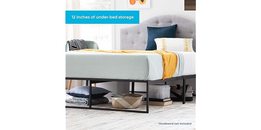 Linenspa Metal Platform Bed Frame, Queen