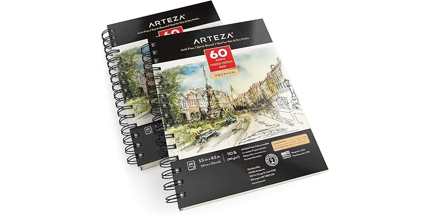 ARTEZA Mixed Media Sketchbook, 60 Sheets