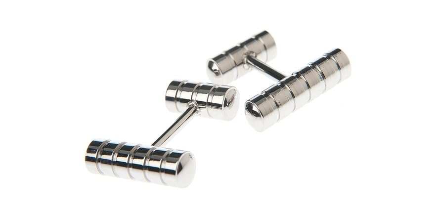 Polished Stainess Steel Etched Bar Cufflinks